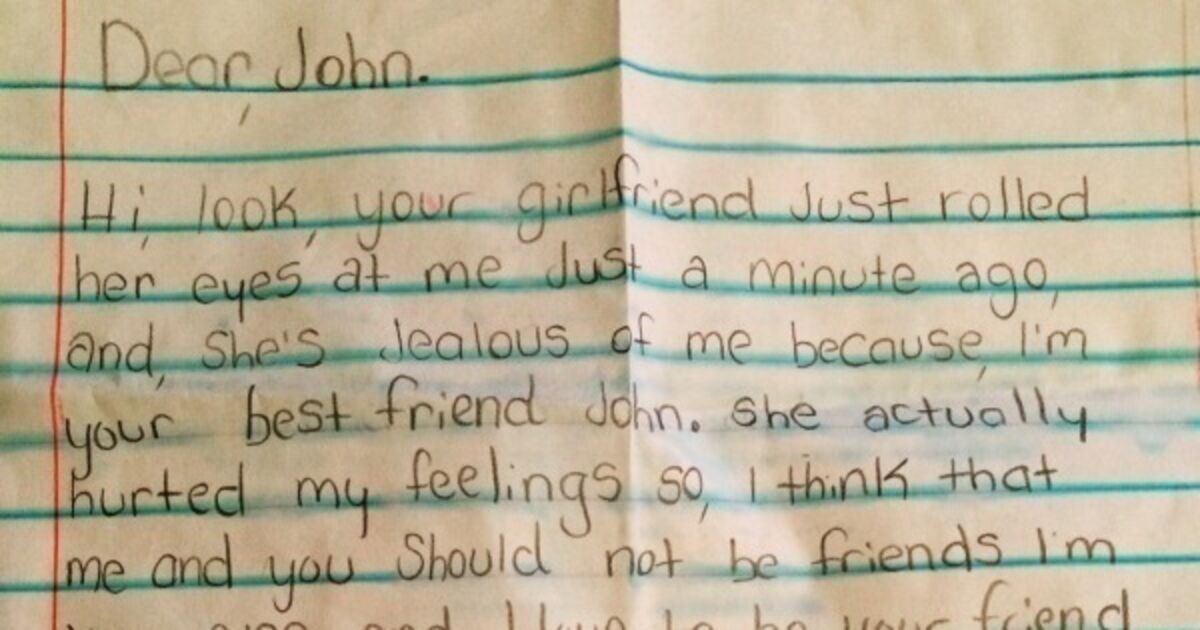 Young girl leaves slightly melodramatic note for her crush's girlfriend