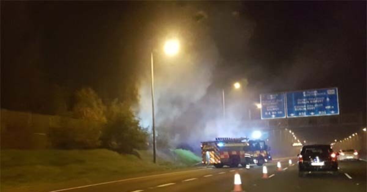 Dublin Fire fighters put out M50 blaze and number of bonfires overnight