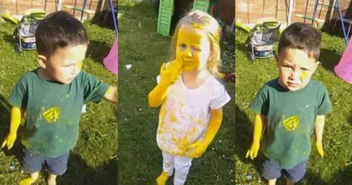 These Tipp kids have just no idea how they got covered in all this paint