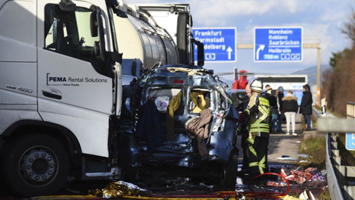 Four killed after truck crashes on German autobahn