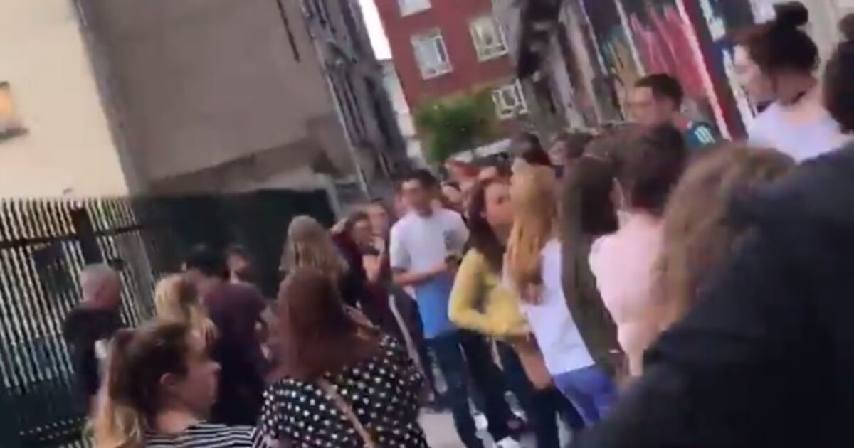 Check out the huge queue for the Picture This secret gig in Cork
