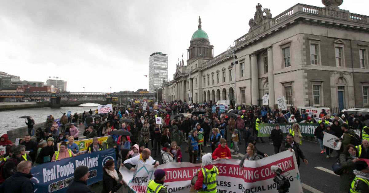 Thousands march in protest over housing crisis