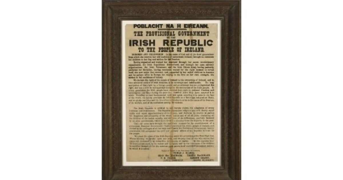 Original of Irish Proclamation valued at €120k to go under the hammer
