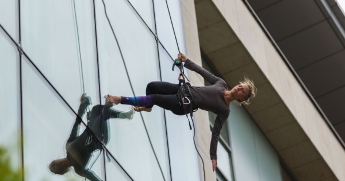 Pictures: Aerial dancers fly off Limerick's iconic buildings