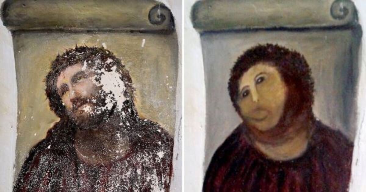 Botched fresco restoration artist sells painting for more than €1,000