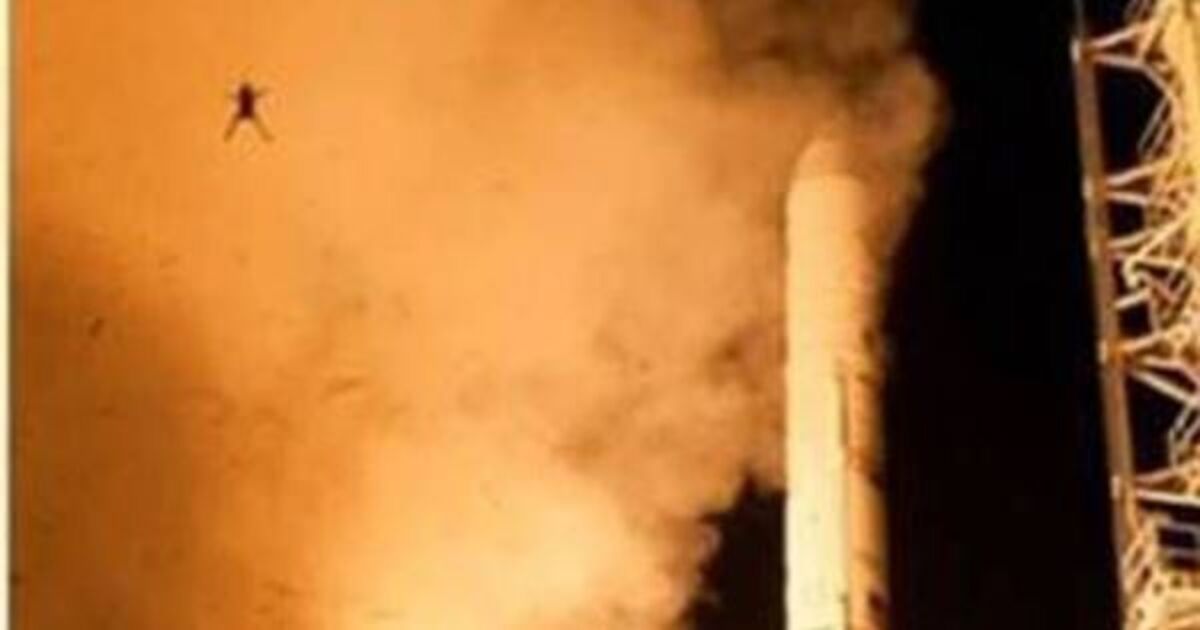Frog takes giant leap into photo of Nasa rocket launch
