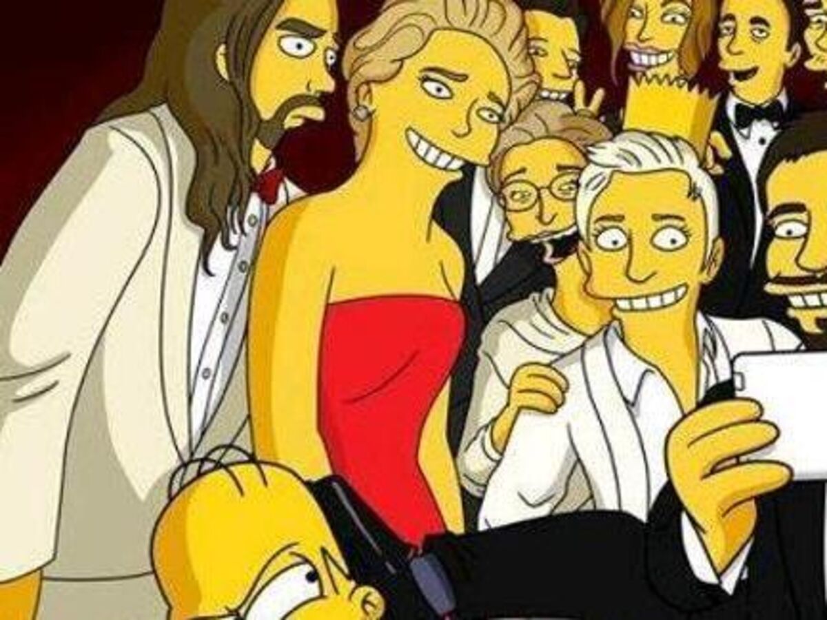 Oscar Selfie Simpsons Oscar Nominees Gather For A Chummy Night Of