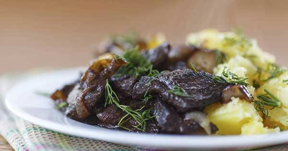 One list five meals: Seared Liver and Crushed Potatoes
