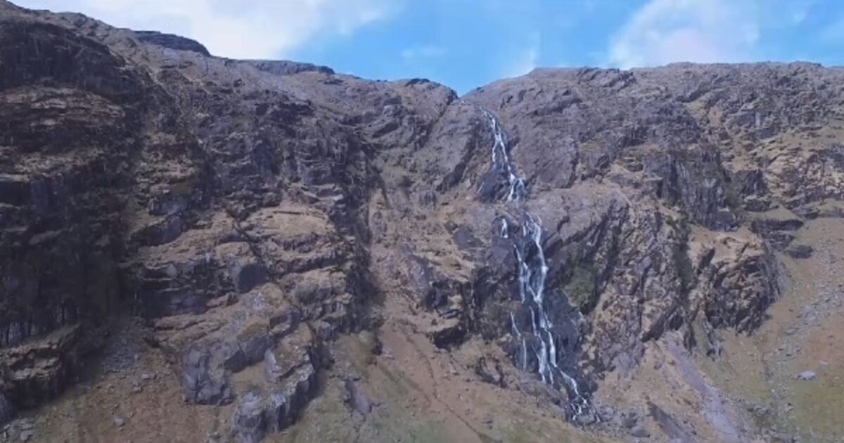 This footage shows off the spectacular Mare’s Tail waterfall in Cork