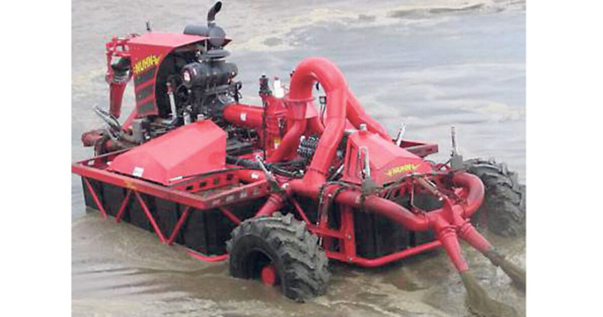 Lagoon Crawler unusual vehicle for agitating large slurry lagoons