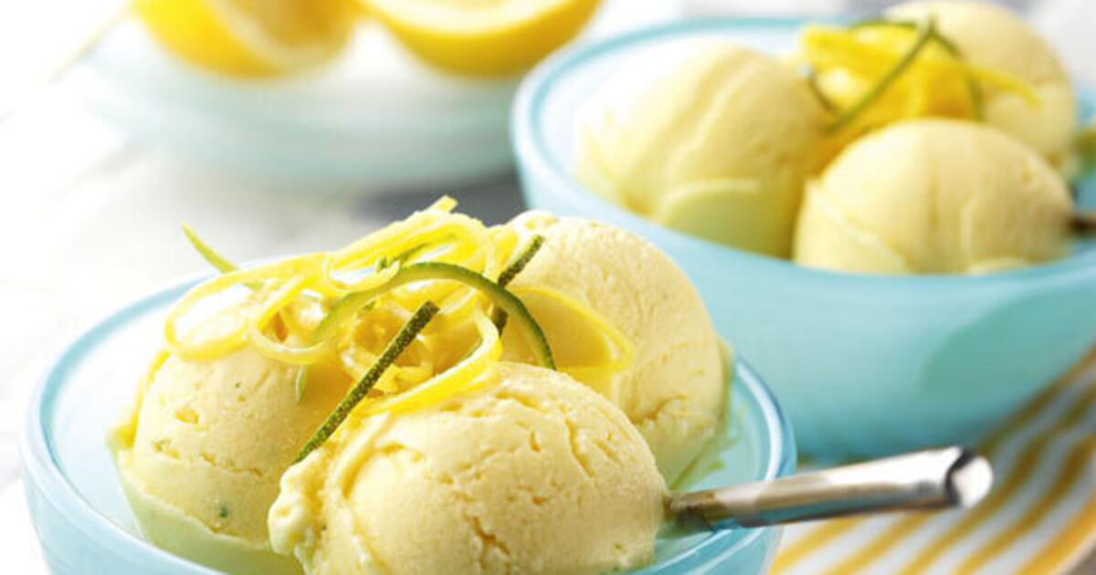 Fresh Lemon Ice Cream with Crystallized Lemon Peel