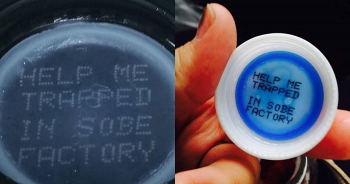 PR disaster for drinks company as ’help me’ messages found on bottle caps