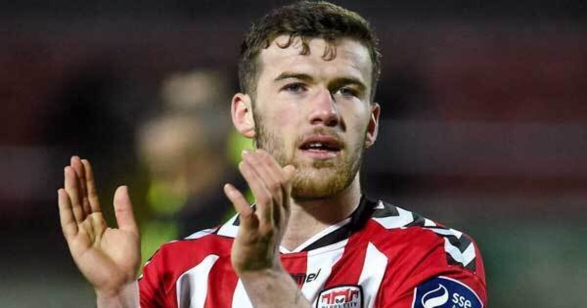 Patrick McClean makes a point for Derry