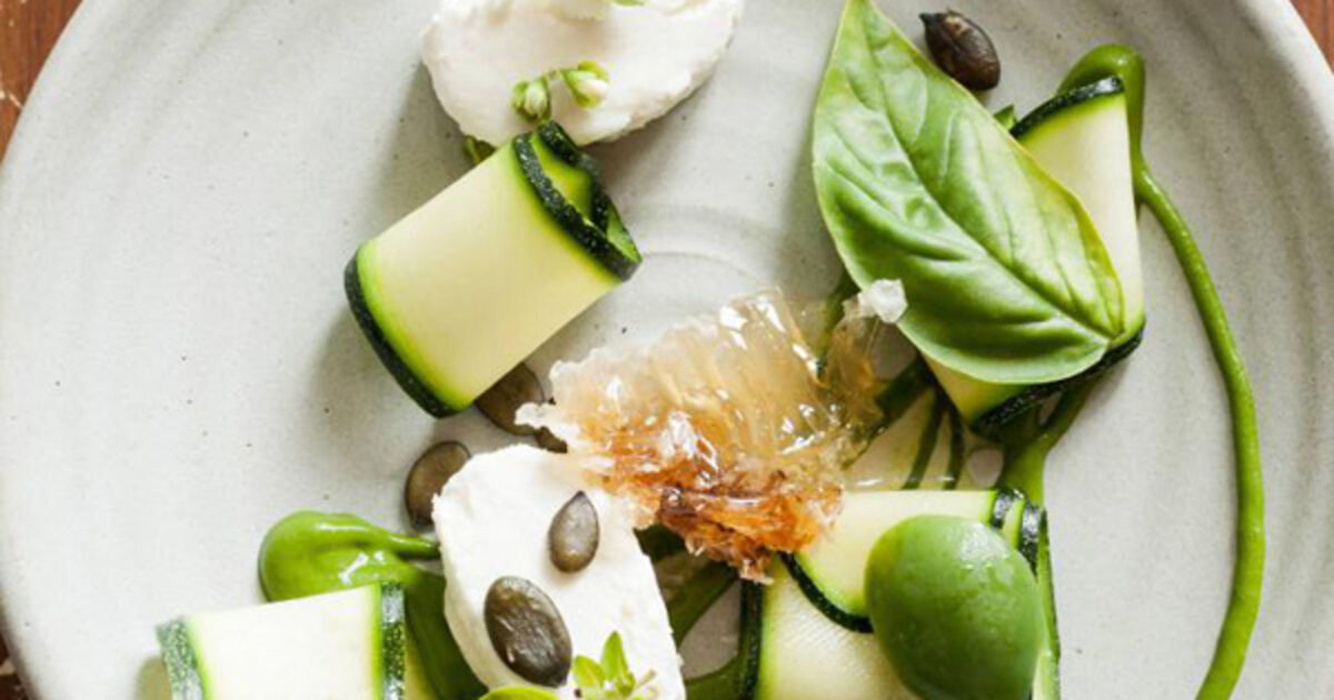 Robin Gill’s Garden Courgette with Smoked Buffalo Milk Curd and Roof ...