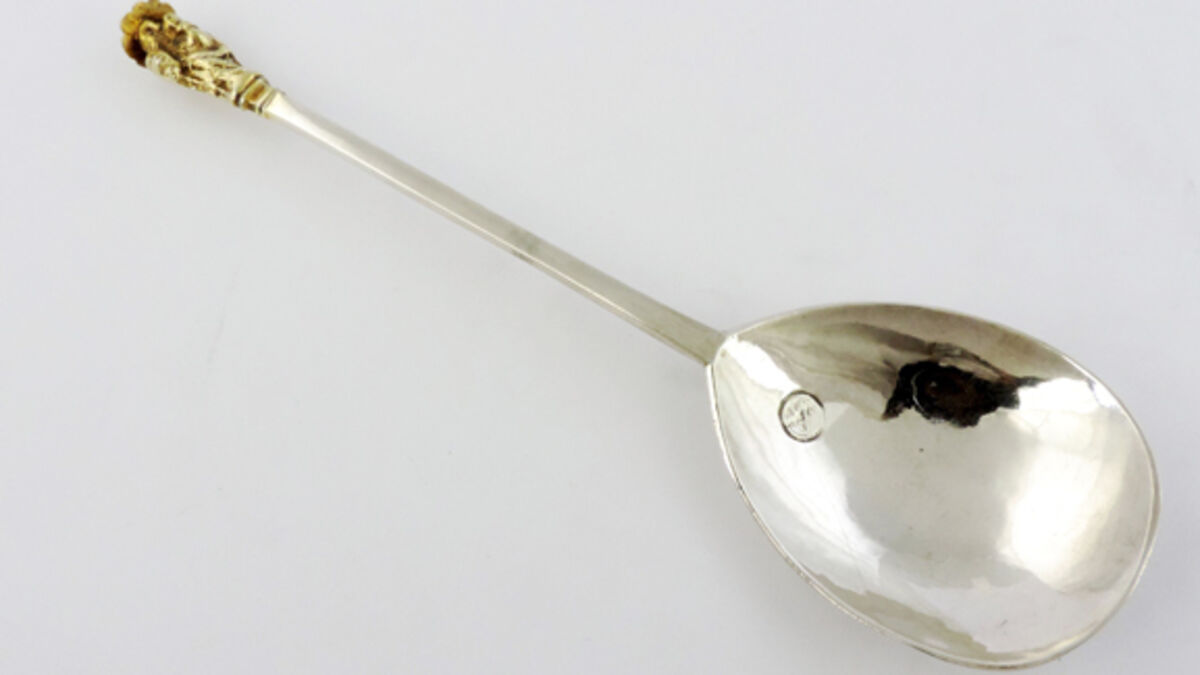 SALENEW very popular! IRELAND - 1D STAR DUBLIN SPOON 1855 ON PIECE ...