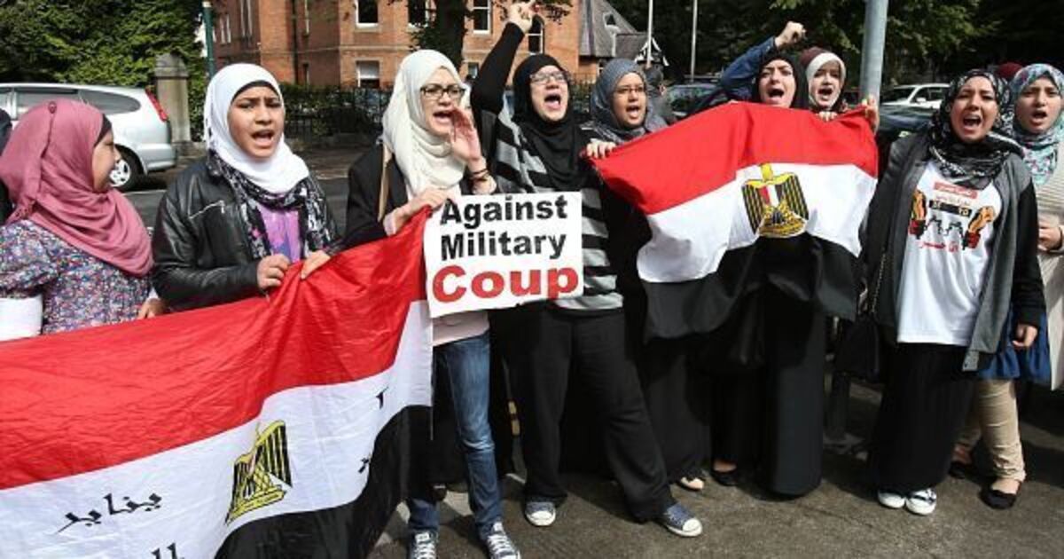 Garda presence at Egyptian embassy protest in Dublin