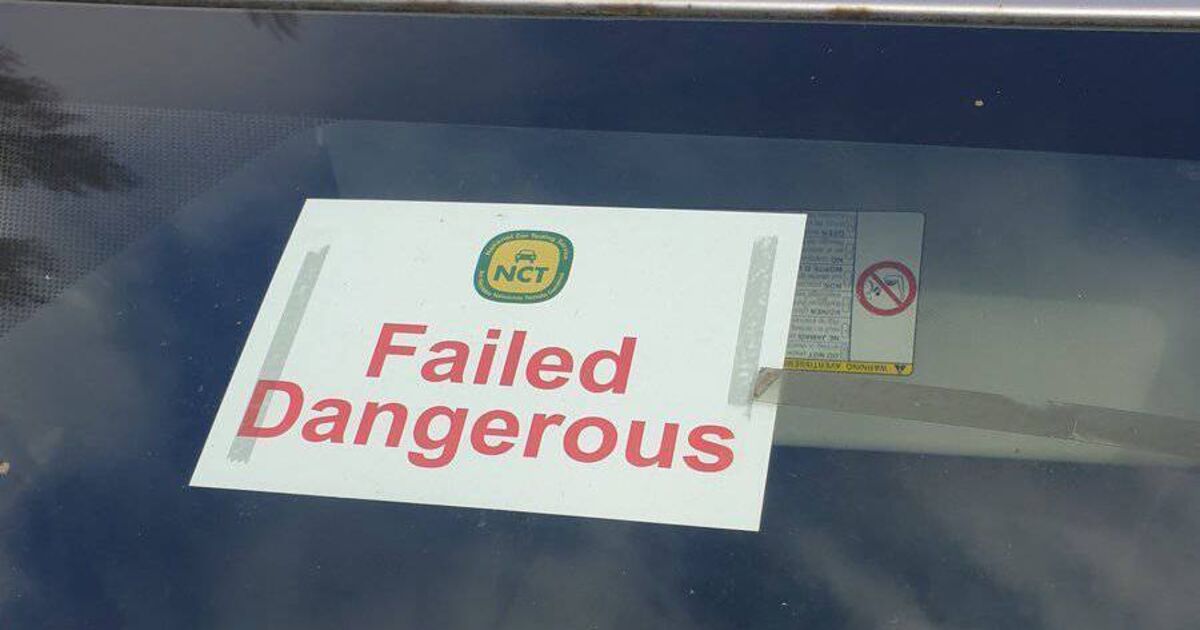 Car displaying 'failed dangerous' NCT sticker seized by gardaí
