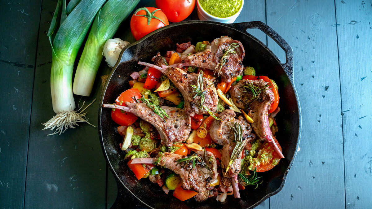 Lamb and roasted vegetables