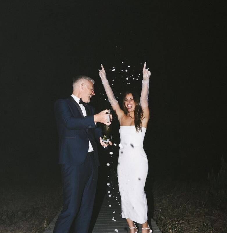 Des Bishop shares stunning snaps from Hamptons wedding with Hannah Berner