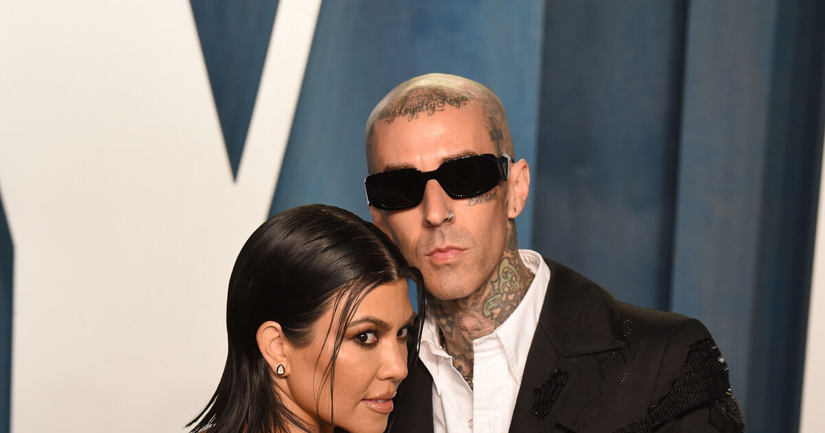 Travis Barker pictured being taken to hospital following medical issue