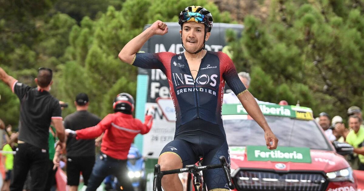 Evenepoel keeps Vuelta lead despite fall as Carapaz wins stage