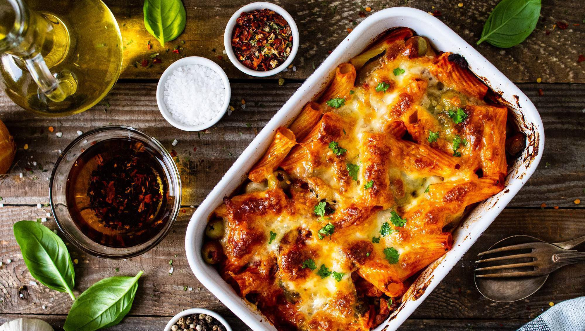 What's for lunch? This comforting cheesy pasta bake will remind you of home