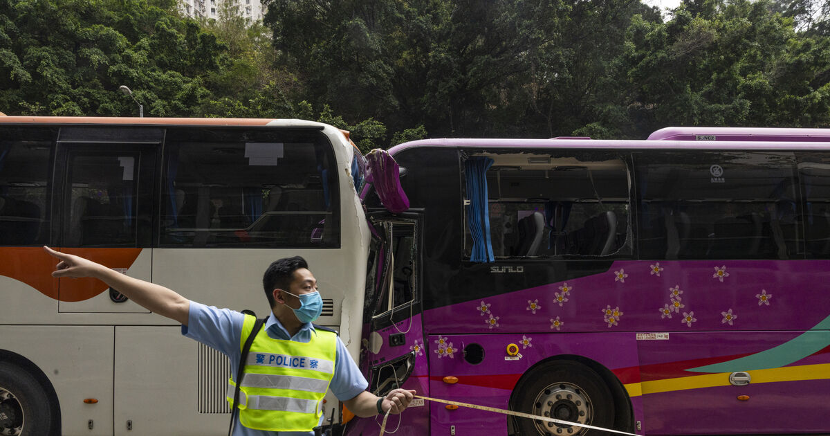 Eighty-seven people hurt in bus pile-up in Hong Kong