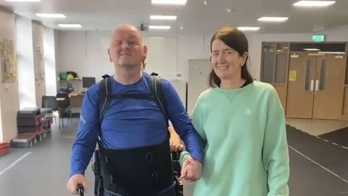Seán Cox walking upright with help of robotic skeleton five years after ...