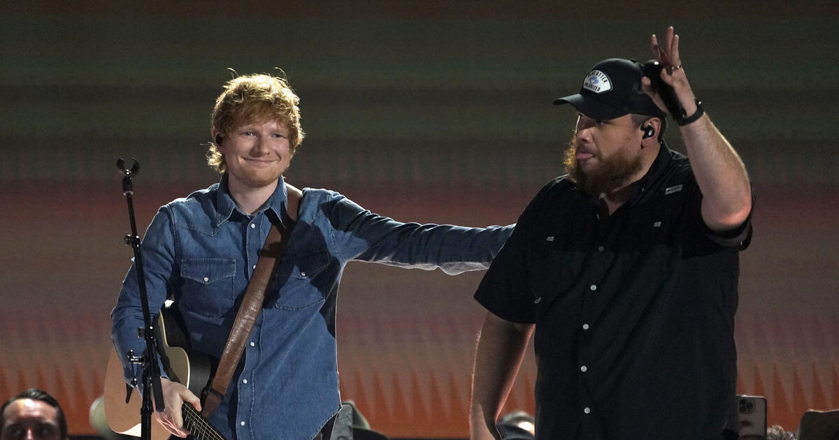 Ed Sheeran duets with US country star Luke Combs at 2023 ACM awards