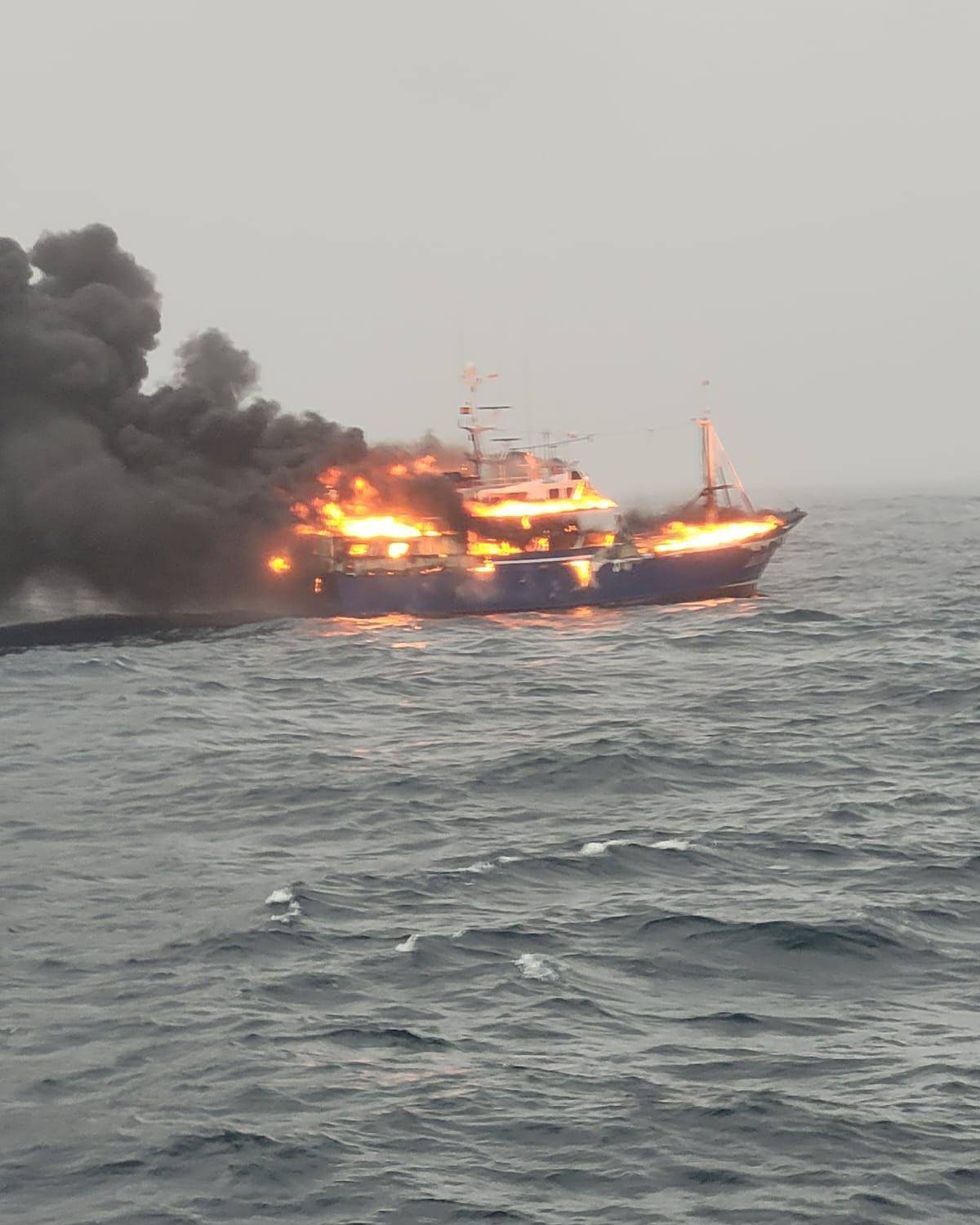 Sailors evacuated from Spanish trawler and taken to Cork following fire ...