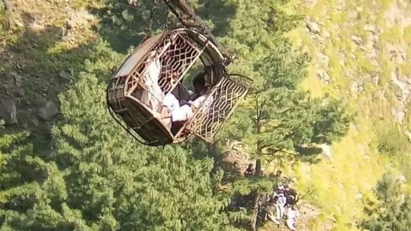 Children among eight trapped in cable car hundreds of feet above ...