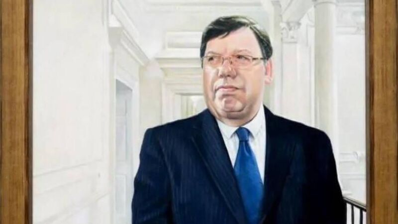 Portrait of Brian Cowen finally hung in Leinster House