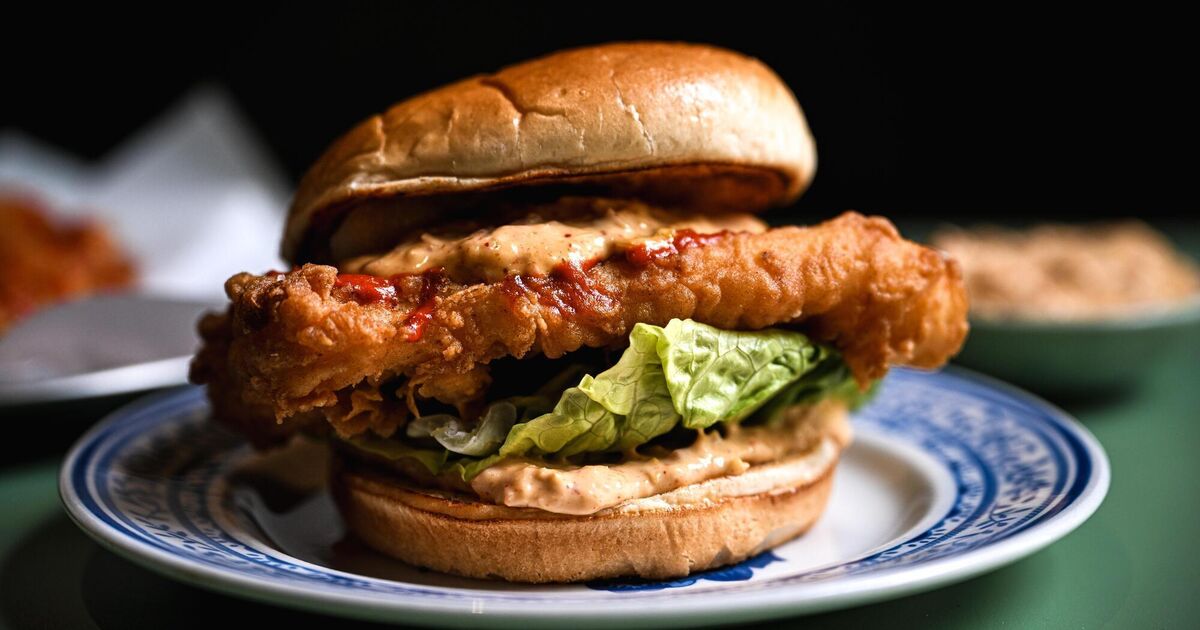 Kimchi Fried Fish Burger
