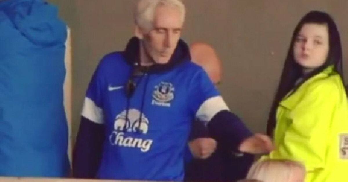 Everton fan appears to wipe snot on lady's head - but what if he's ...