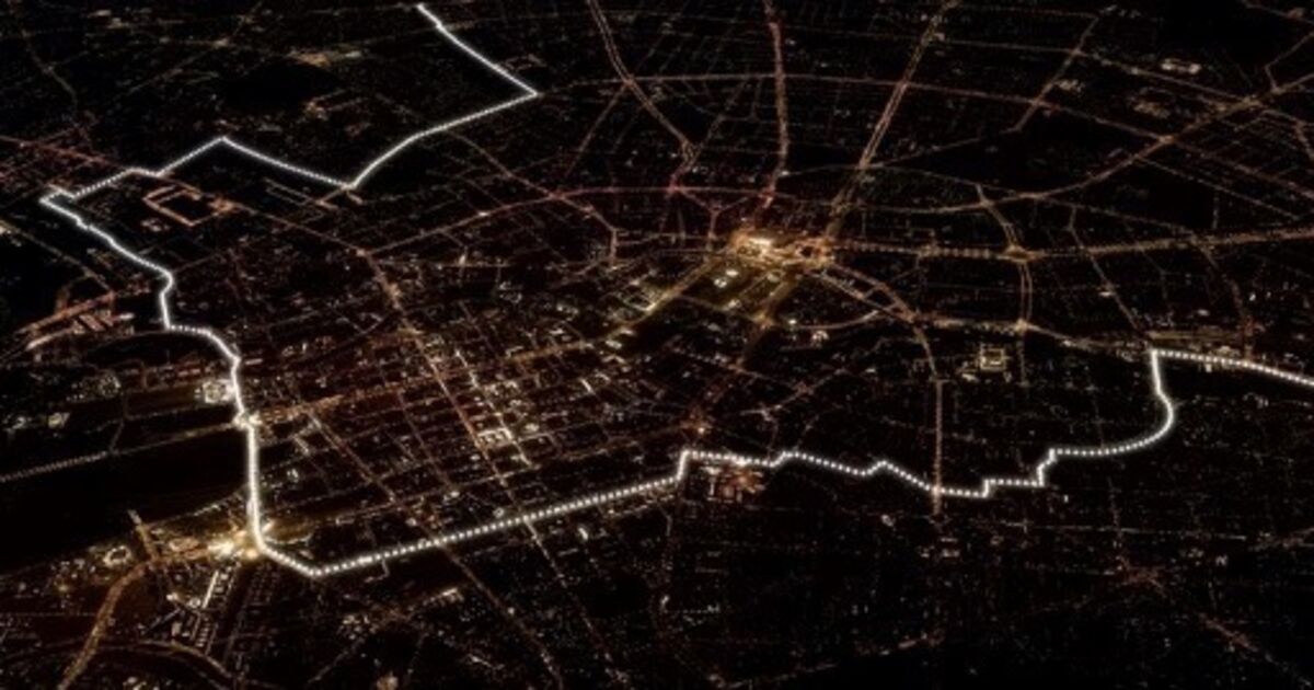 Incredible photos show Berlin Wall recreated in light