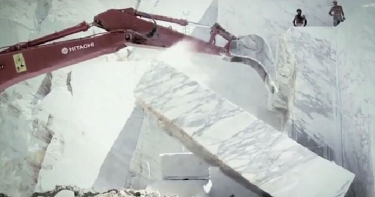 This video of marble being extracted is oddly mesmerising