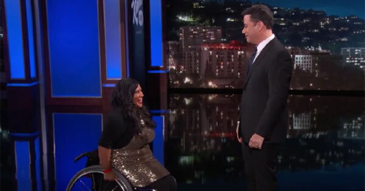 The woman in a wheelchair who won a treadmill went on Jimmy Kimmel