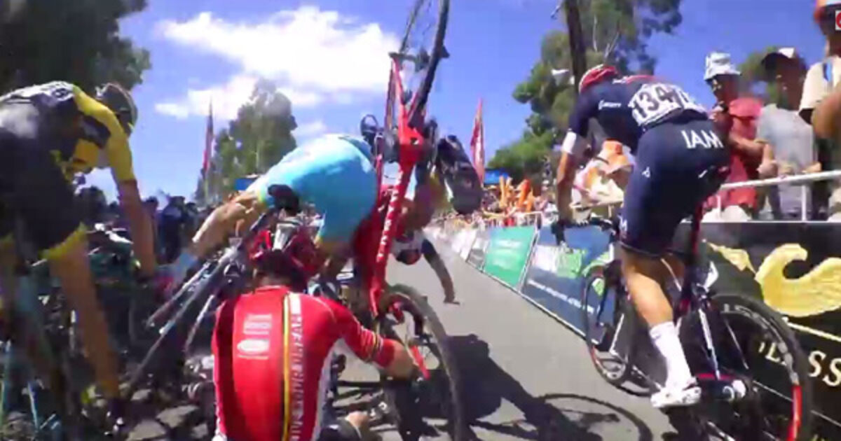 VIDEO: Cyclist's view of today's high-speed bicycle race crash