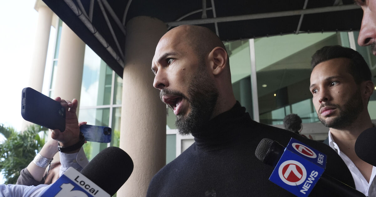 Andrew Tate says he is ‘innocent until proven guilty’ after landing in the US