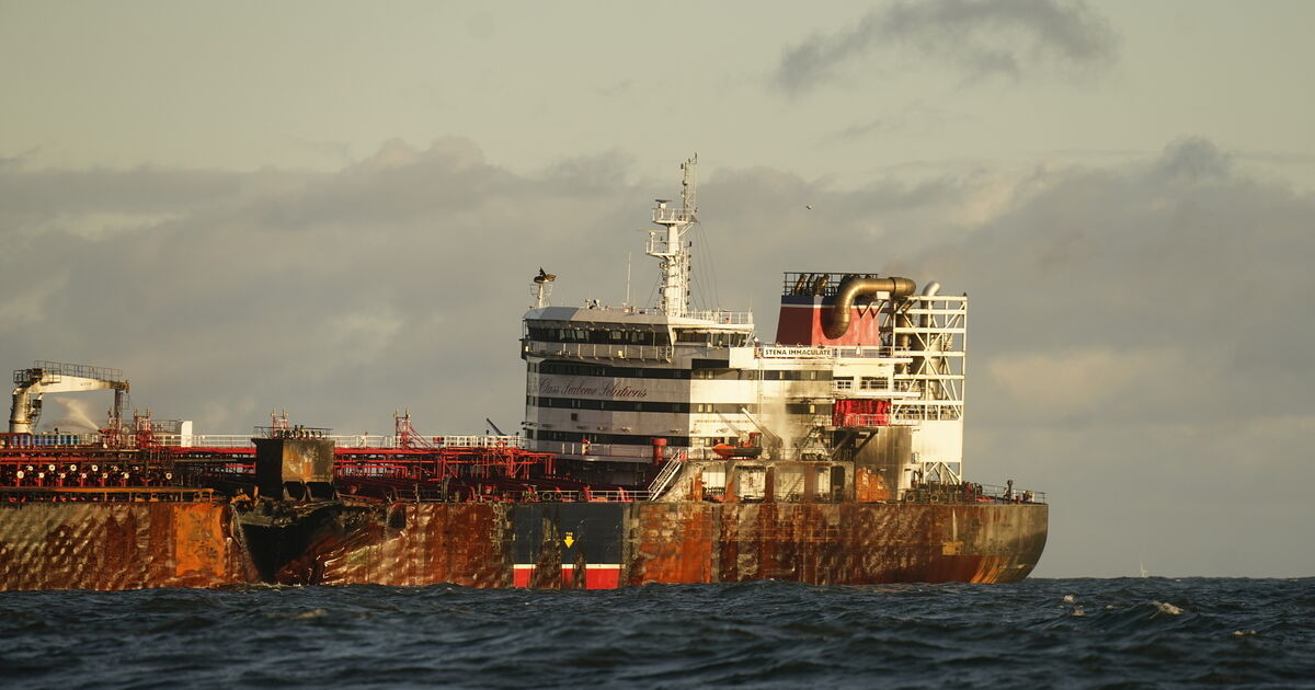 Footage captures moment ships collide in North Sea causing huge explosion