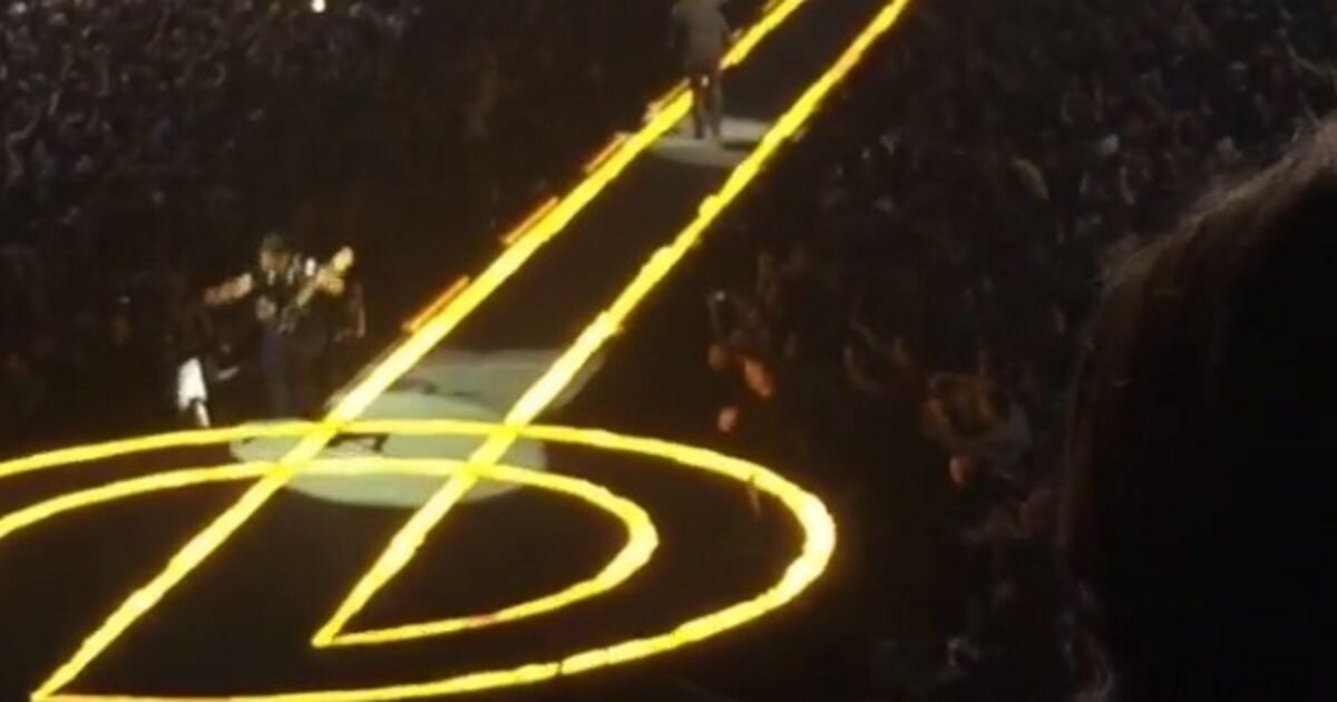 WATCH: U2’s The Edge falls off the edge … literally
