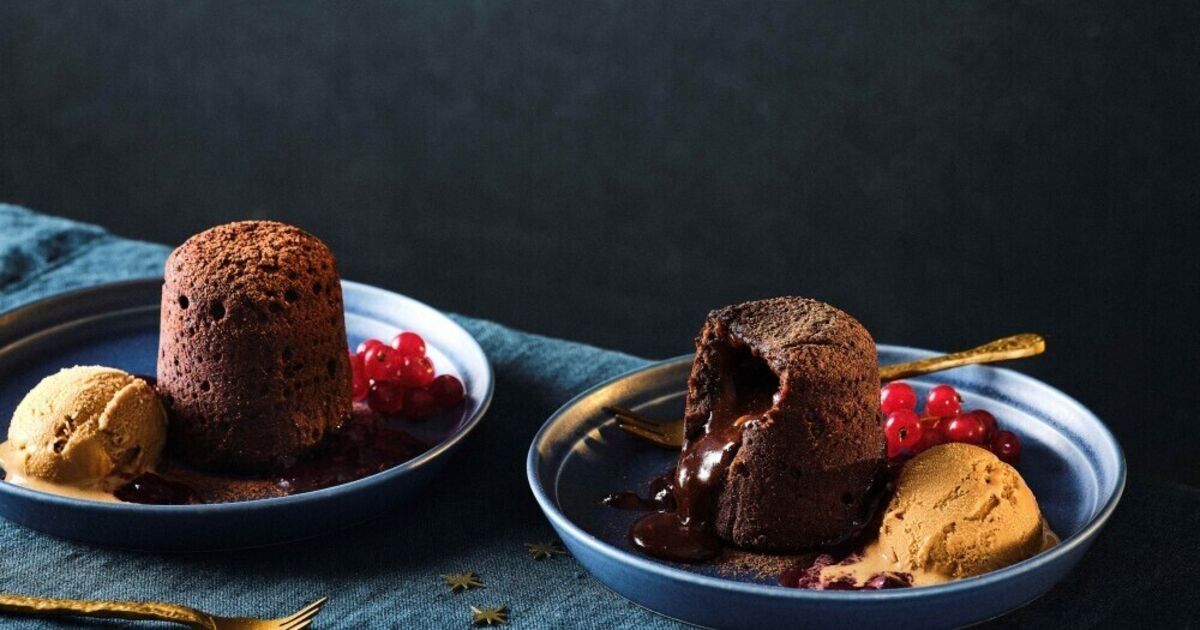 Chocolate fondant with mixed berry compote, salted caramel ice cream